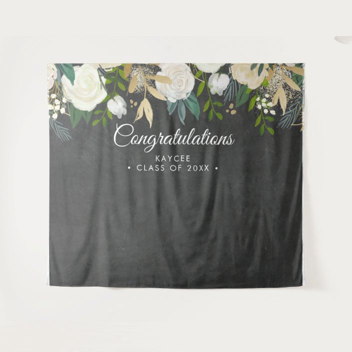 Floral Graduation Photo Backdrop - Photo Prop | Zazzle.com