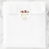 Floral Grazie Monogram Wedding Favor Sticker | Zazzle