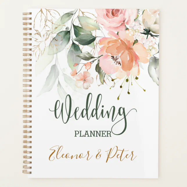 Floral, greenery foliage Wedding Planner | Zazzle