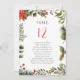 Floral Greenery Poinsettia Wedding Table Number 12 | Zazzle