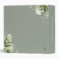 Floral Greenery Sage Green Wedding Planner 3 Ring Binder | Zazzle