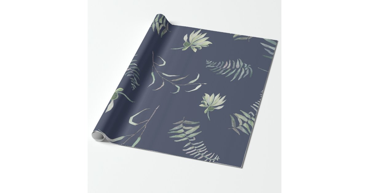 Floral Greenery Wrapping Paper | Zazzle