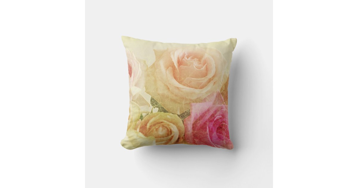 Floral Grunge Throw Pillow | Zazzle