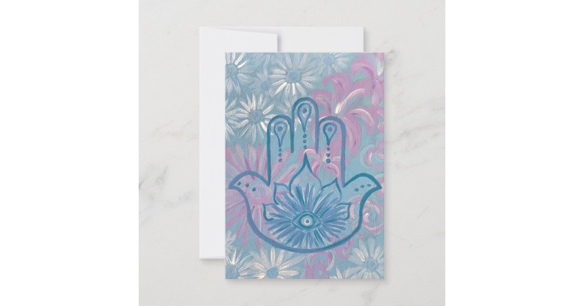 Floral Hamsa Greeting Cards | Zazzle