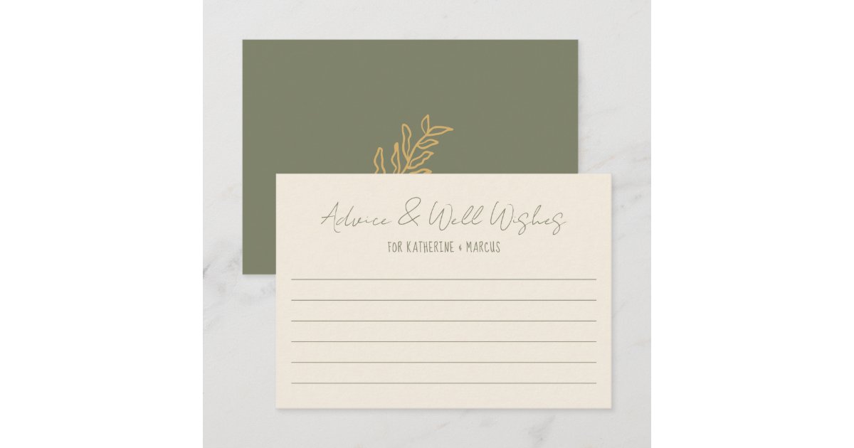 Floral Hand Drawn Scribble Script Bridal Shower Advice Card | Zazzle