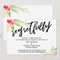 Floral Handwriting Canceled Wedding Regrets Invitation | Zazzle