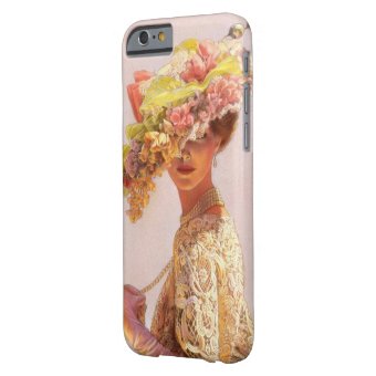 Floral Hat Victorian Fashion Lady iPhone 6 case | Zazzle