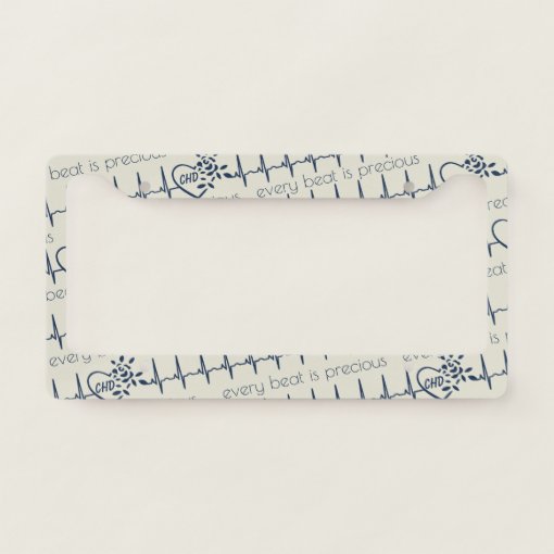 Floral Heart CHD License Plate License Plate Frame | Zazzle