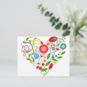 Floral heart postcard | Zazzle