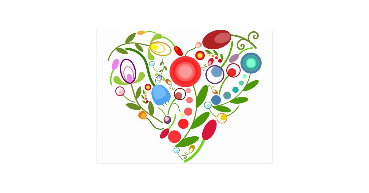 Floral heart postcard | Zazzle.com