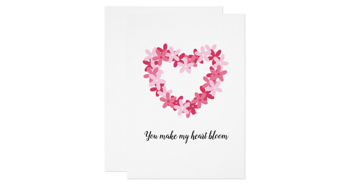 Floral Heart Valentine Holiday Card | Zazzle.com
