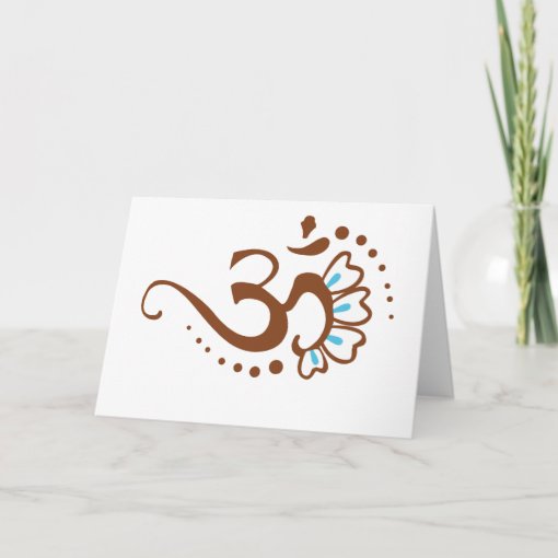 Floral Henna Om Card | Zazzle
