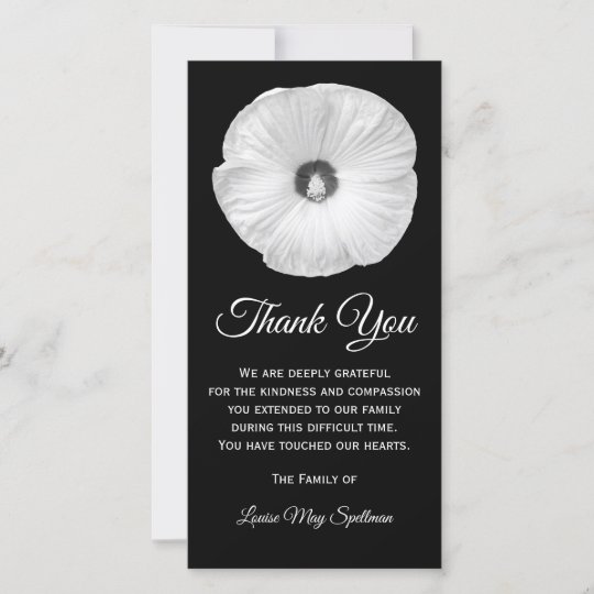 Floral Hibiscus Sympathy Thank You | Zazzle.com