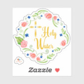Floral Holy Water Bottle Sticker | Zazzle