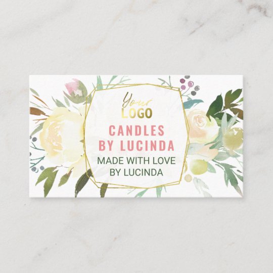 Floral Homemade Candle Business Card | Zazzle.com