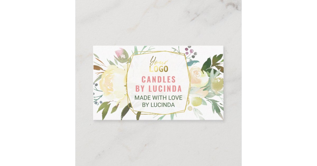 Floral Homemade Candle Business Card | Zazzle