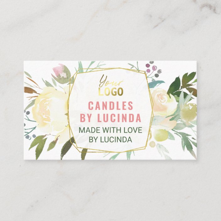 Floral Homemade Candle Business Card | Zazzle.com