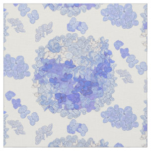 Hydrangea Floral Pattern - Purple Blooms Fabric | Zazzle.com