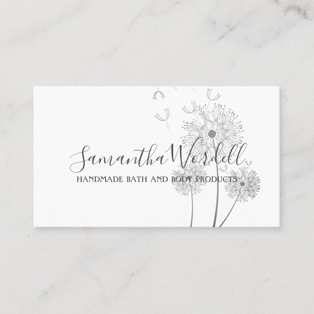 Floral Illustration Handmade Bath And Body Product Business Card | Zazzle