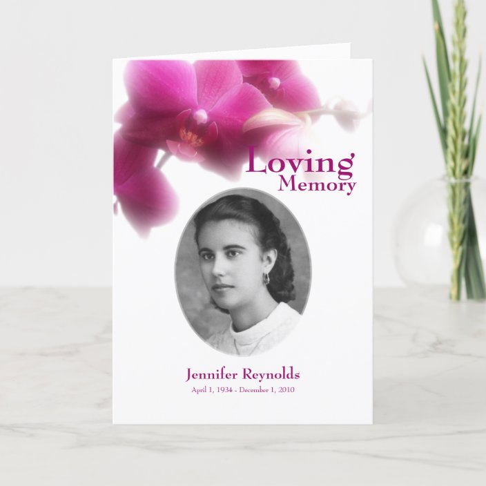 Floral In Loving Memory Photo Keepsake Card | Zazzle.com