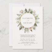 Floral Ivory Watercolor Wedding Invitation | Zazzle