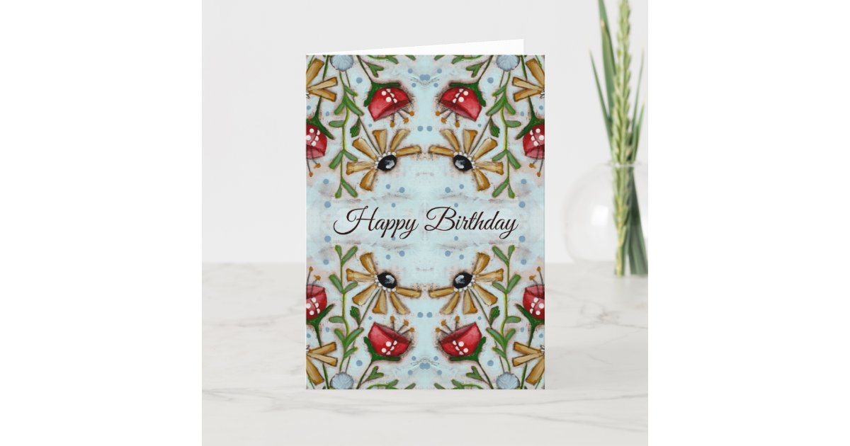 Floral Kaleidoscope - Birthday Card | Zazzle
