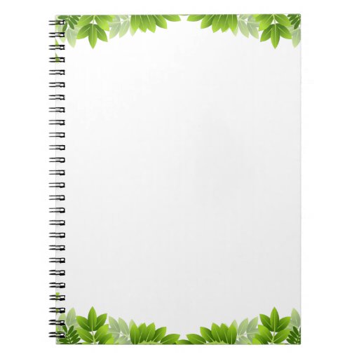 Floral Leaf Border Spiral Notebook | Zazzle