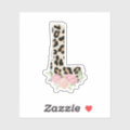 Floral Letter L Initial Name Leopard Cheetah Print Sticker | Zazzle