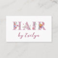 Floral Letters Hair Business Card | Zazzle