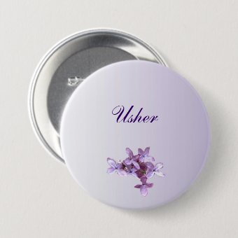 Floral Lilac Flowers Wedding Usher Pin | Zazzle
