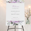 Floral Lilac Welcome Wedding Sign | Zazzle