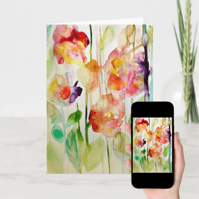 floral love greeting card | Zazzle