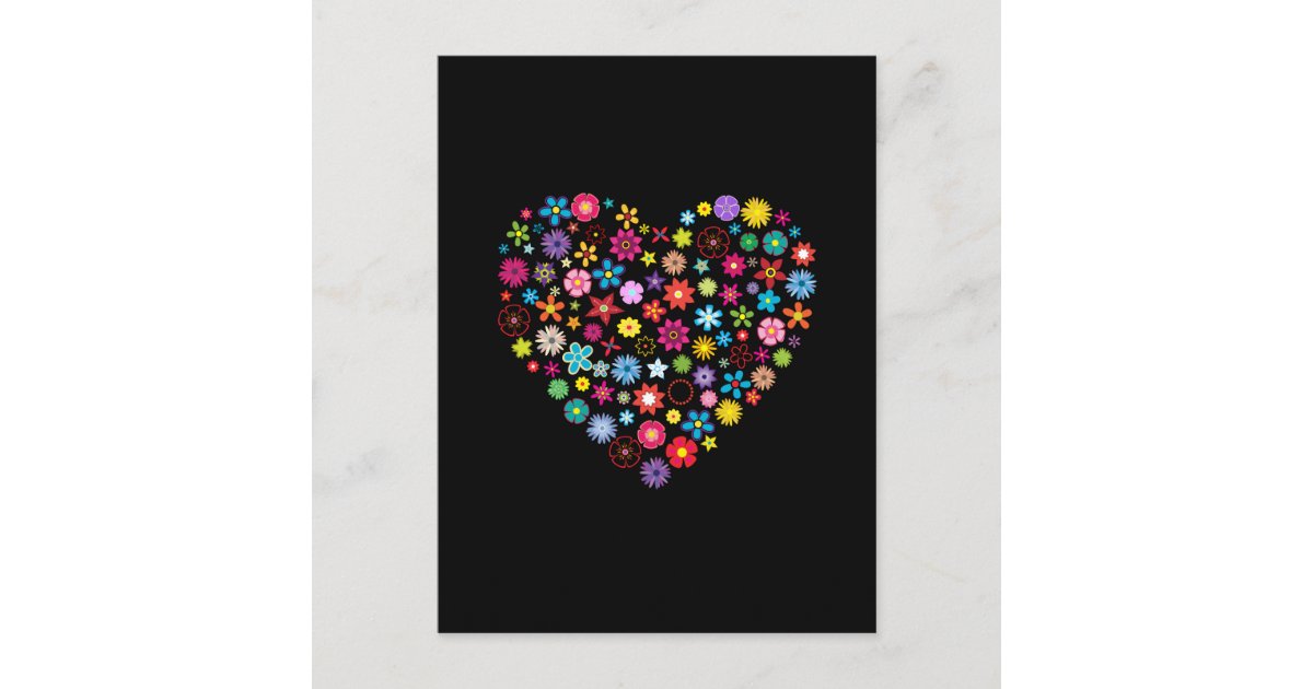 Floral Love Heart Postcard | Zazzle