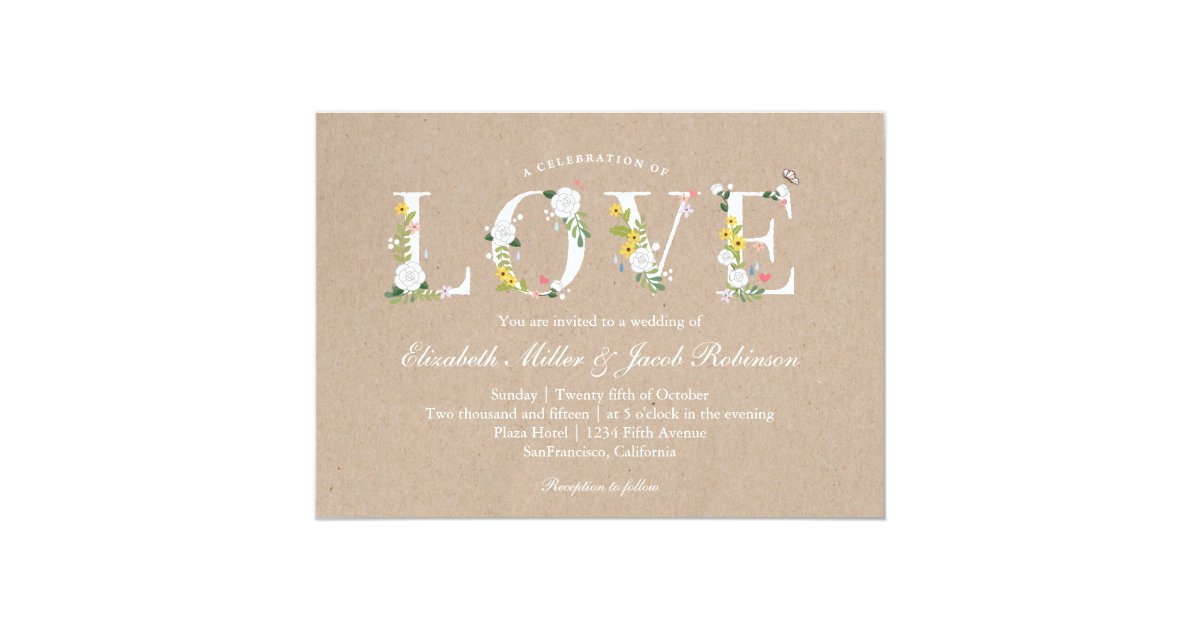 Floral Love Wedding Invite | Zazzle.com