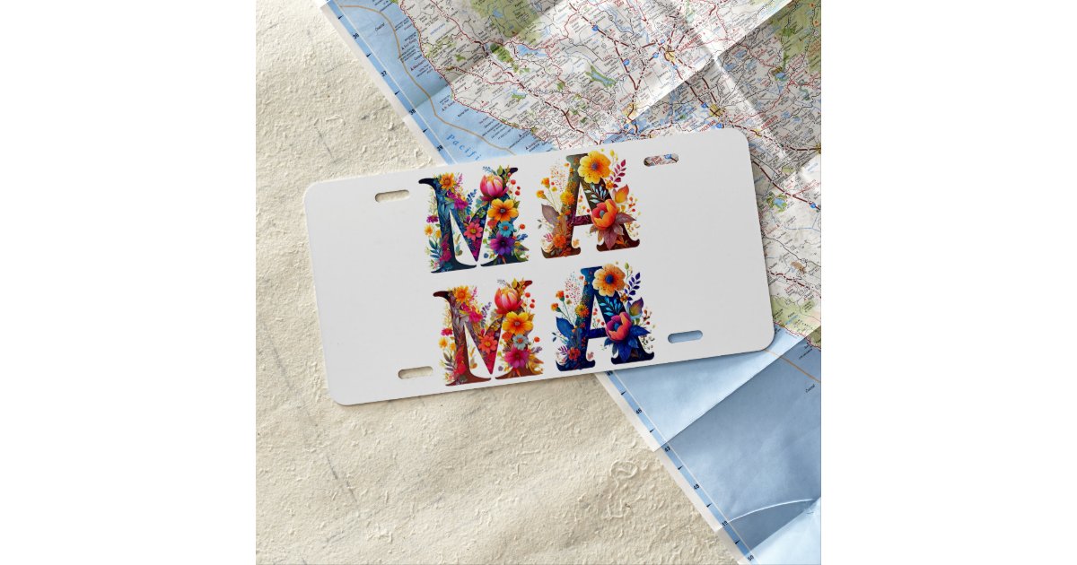 Floral MAMA License Plate | Zazzle