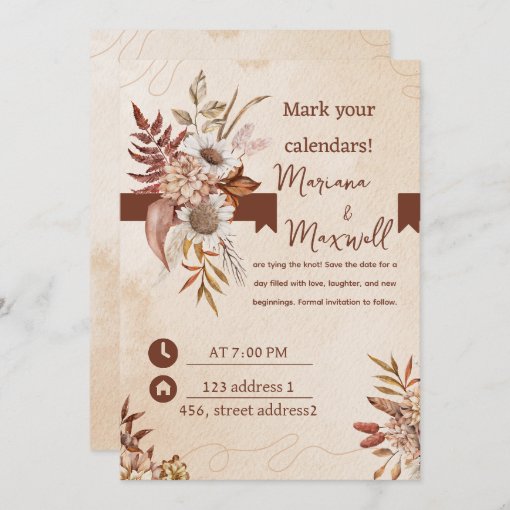 Floral Maroon Color Invitation | Zazzle