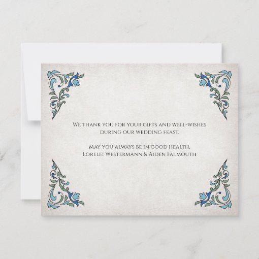 Floral Medieval Swords Wedding Thank You Card | Zazzle