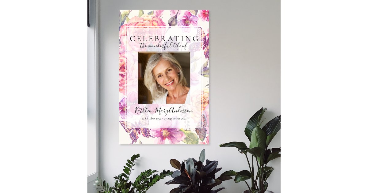 Floral Memorial Welcome Poster | Zazzle