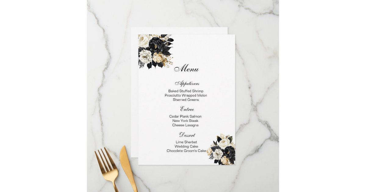 Floral Menu Card | Zazzle