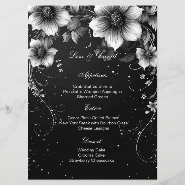 Floral Menu Card | Zazzle