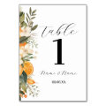 Floral Menu Table Citrus Oranges Numbers Number | Zazzle