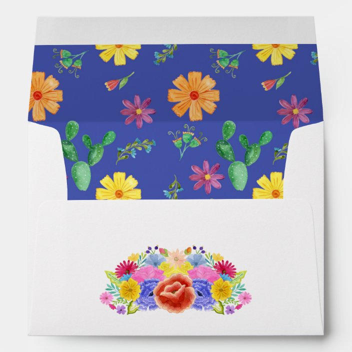 Floral Mexican Fiesta Wedding Envelope | Zazzle.com