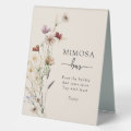 Floral Mimosa Bar Tent Sign | Zazzle