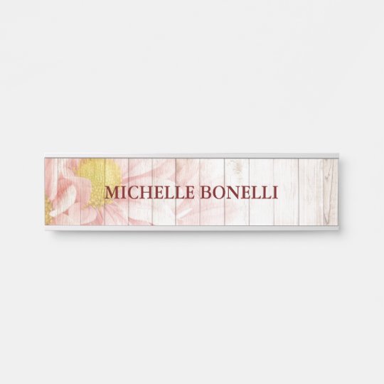 Floral Minimalist Plain Modern Door Sign | Zazzle.com