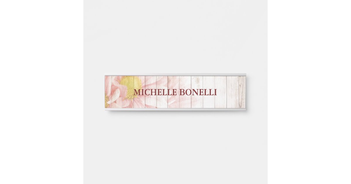 Floral Minimalist Plain Modern Door Sign | Zazzle