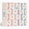Floral Modern Daisy Girly 3 Ring Binder | Zazzle
