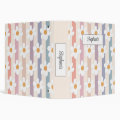 Floral Modern Daisy Girly 3 Ring Binder | Zazzle
