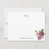 Floral Monogram Couple Initials Personalized Note Card | Zazzle
