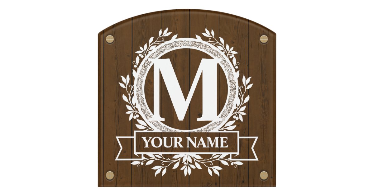Floral Monogram Design Door Sign | Zazzle