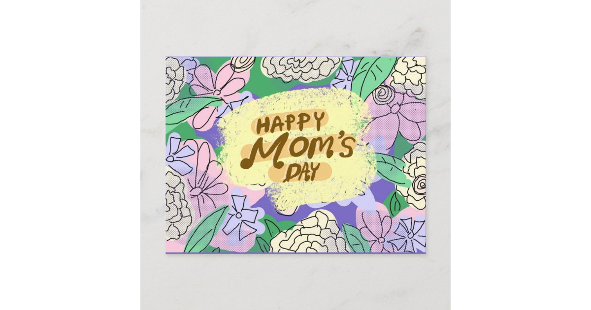 Floral Mother's Day Design Postcard | Zazzle